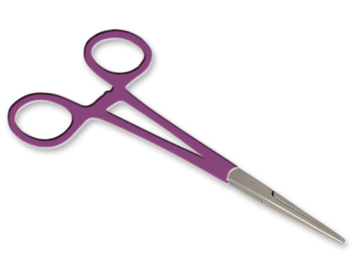 PINZA EMOSTATICA RETTA - anelli viola - 16 cm - Texa biomedicali
